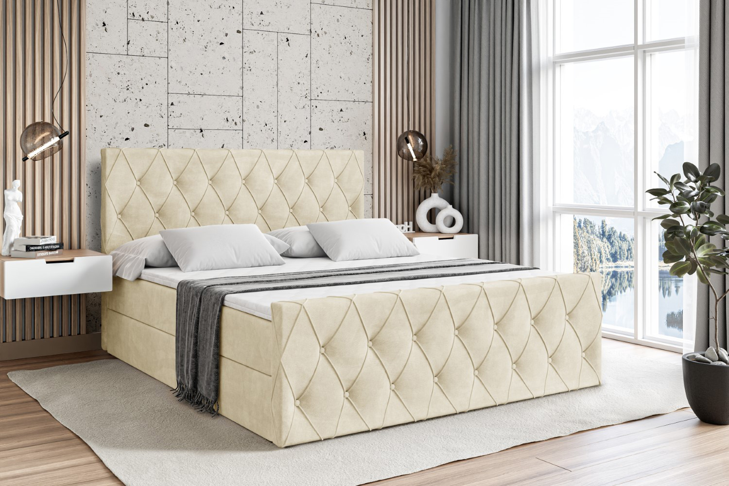 Boxbett AMAY Beige - Monolith 4 160x200 cm | online kaufen / Kostenlose ...