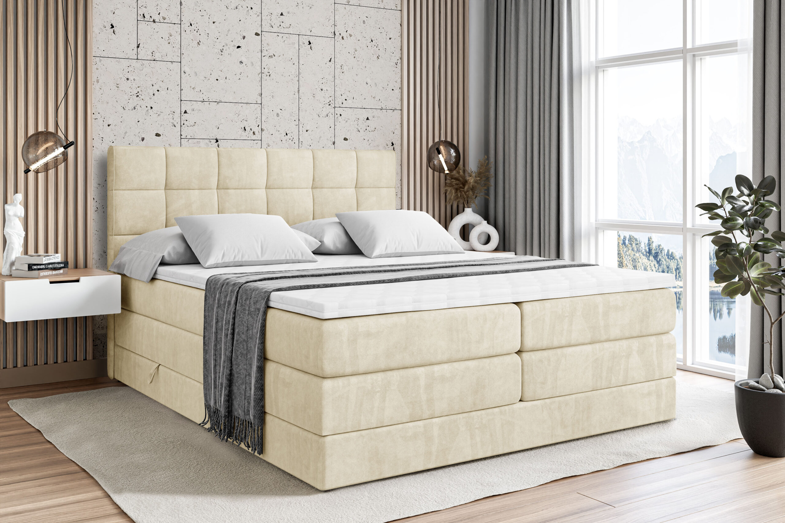 Boxspringbett APO KING Beige - Monolith 4 180x200 cm | online kaufen ...