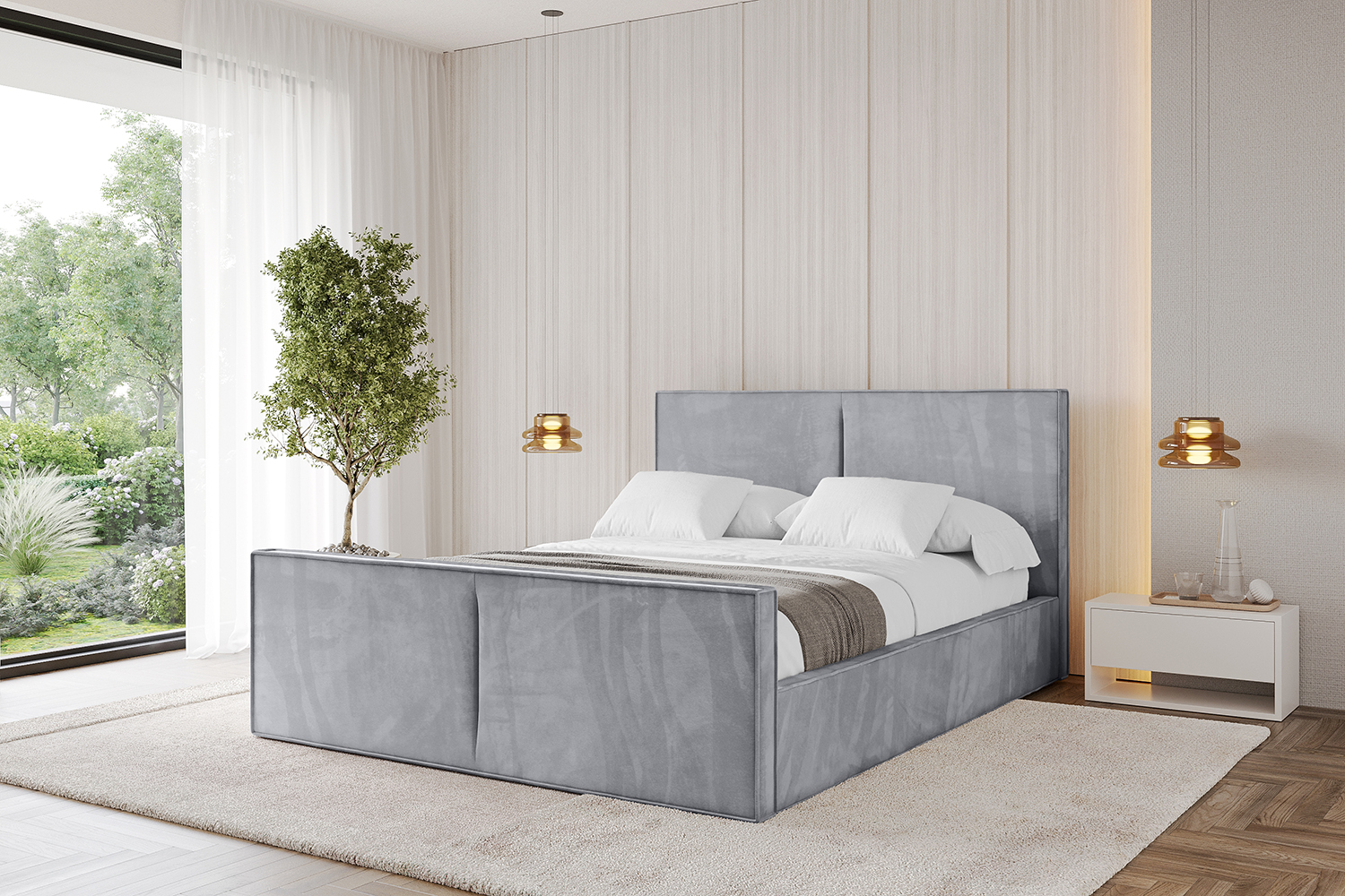 Polsterbett EMMI-Z Hellgrau - Monolith 84 180x200 cm | online kaufen ...