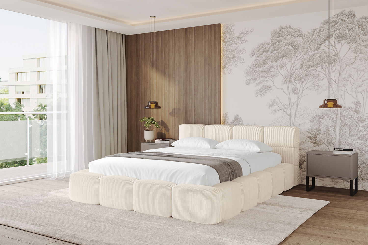 Polsterbett NATA-v1 Beige - Poso 105 160x200 cm | online kaufen ...